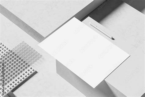 A4 Size White Paper Mock Up Isolated On White Background Blank Portrait A4 Mock Up 3d