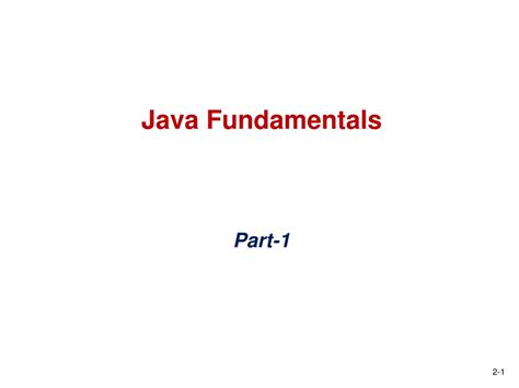 ppt java fundamentals part 1 powerpoint presentation free download
