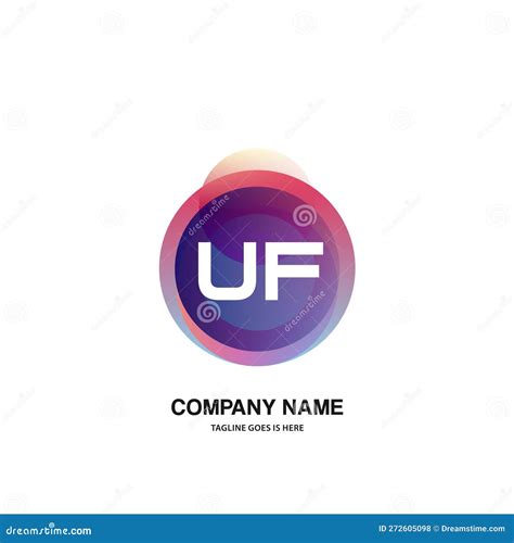 Uf Initial Logo With Colorful Circle Template Vector Stock Vector