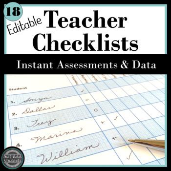 Grading Formative Assessment And Writing Checklists Editable TpT