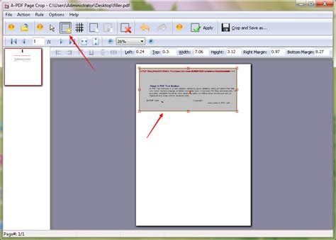 how to remove the blank margin of pdf page by using a pdf page crop [a ]