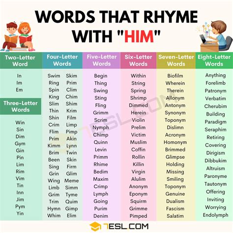 338 Words That Rhyme With Him In English • 7esl