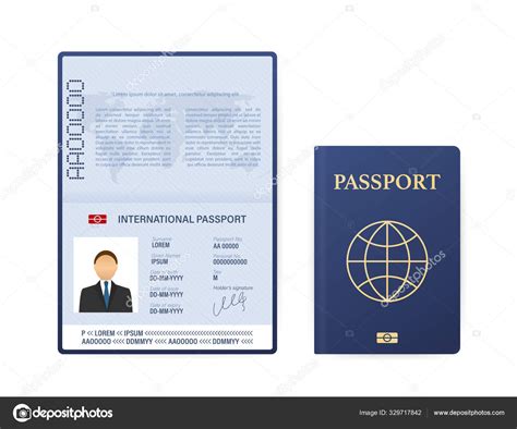 Blank Open Passport Template International Passport With Sample