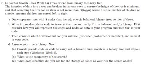 Solved Points Search Trees Week Trees Extend From Chegg