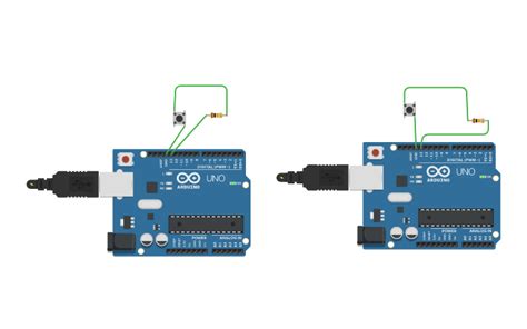 circuit design resistencias pull up y pull down tinkercad