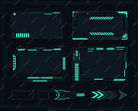 Premium Vector Futuristic User Interface Design Set Hitech Elements Frame Circle Charts