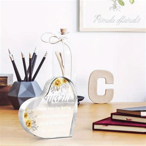 아크릴 하트 모양 장식 장신구 엄마를 위한 꽃 디자인 1개 사랑합니다 영원히 새겨진 글귀 어머니를 Temu