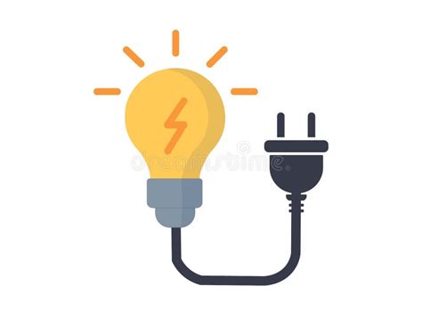 Light Bulb Icon With A Plug Concept Of Connection And Electricity Stock Vector Illustration