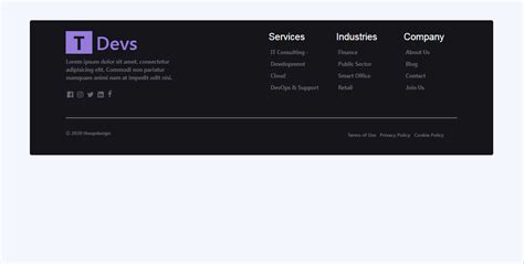 Bootstrap 4 Simple Footer