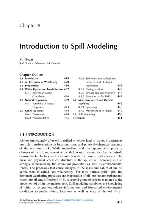 Pdf Introduction To Oil Spill Modeling