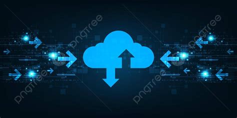 Data Upload To Internet Displayed On Cloudbased Interface Vector Blue