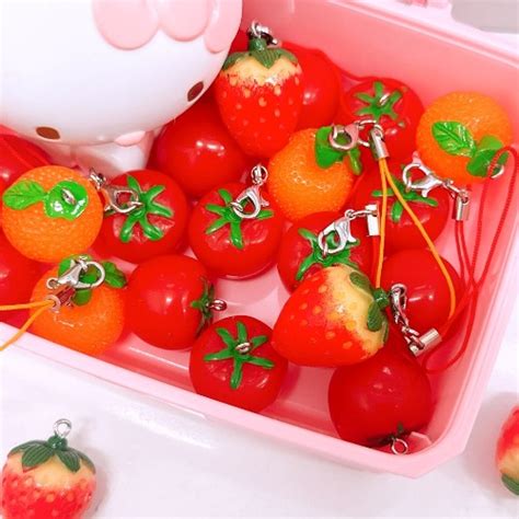 🚀 올씨 과일 토마토 귤 레몬 딸기 키링 키홀더 [당일로켓출고] 에이블리