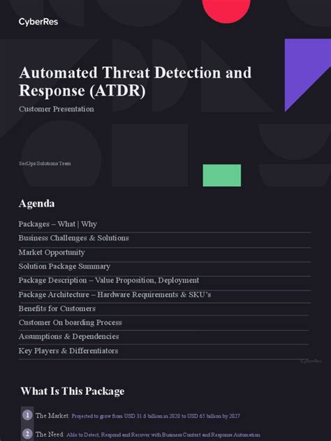 Automated Threat Detection And Response Atdr Customer Presentation