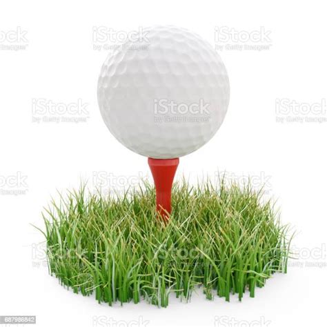 빨간 티와 흰색 절연 녹색 잔디에 3d 렌더링 골프 공 T 셔츠에 대한 스톡 사진 및 기타 이미지 T 셔츠 경기 스포츠