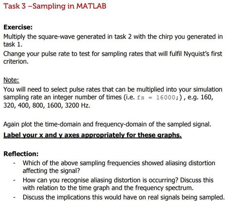 Solved Task 1 Ldentifying The Nyquist Rate For Signals