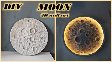 Making Moon Lamp Diy Moon 3d Textured Wall Art Youtube