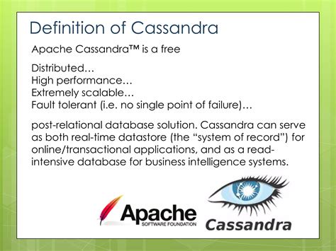 An Overview Of Apache Cassandra Pptx