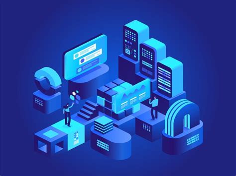 Premium Vector Blockchain Technology Isometric Concept