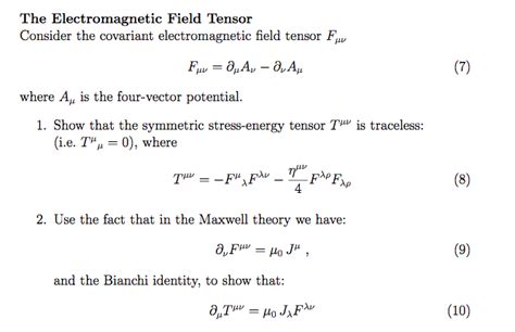 Solved 7 The Electromagnetic Field Tensor Consider The