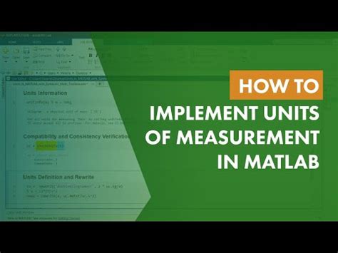 How To Implement Units Of Measurement In MATLAB MATLAB Programming
