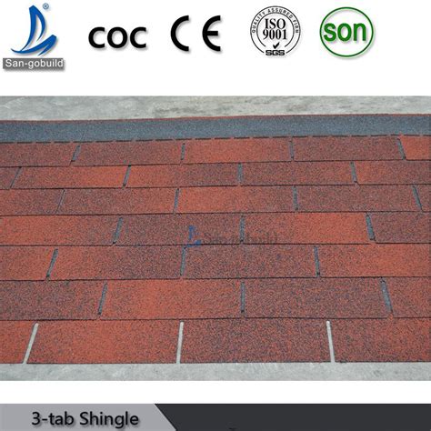 Good Quality Asphalt Roofing Shingles Red 3 Tab Asphalt Shingles