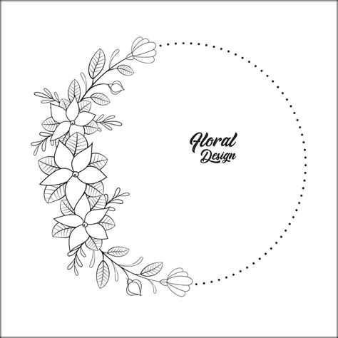 Hand Drawn Vector Design Floral Round Borders Elements Pro Vector