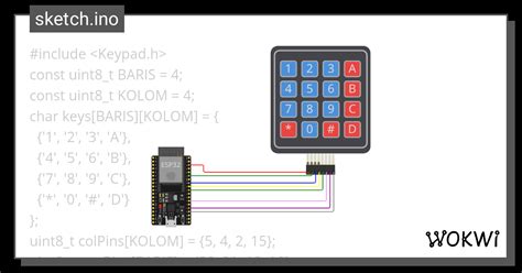 Praktik Menampilkan Input Keypad Pada Serial Monitor Wokwi Esp32