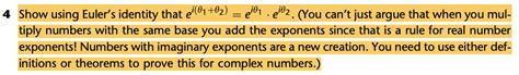Solved Show Using Eulers Identity That Ei θ1 θ2 Eiθ1⋅eiθ2