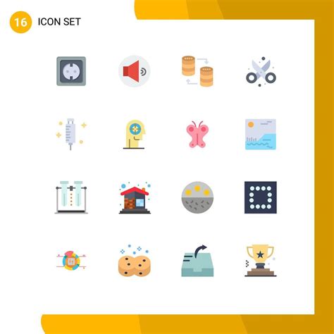 16 Universal Flat Color Signs Symbols Of Art Design Database Cut Share Editable Pack Of Creative