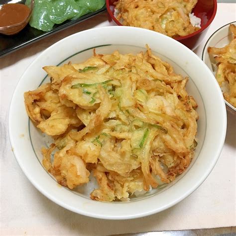 海老と玉ねぎと刻みネギのかき揚げ丼♡ レシピ・作り方 By Kuuuma 楽天レシピ