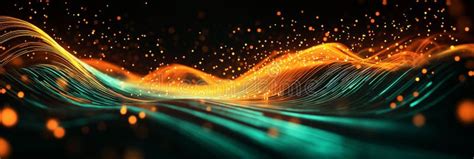 Abstract Digital Waveforms With Glowing Lines Stock Illustration Illustration Of Particles