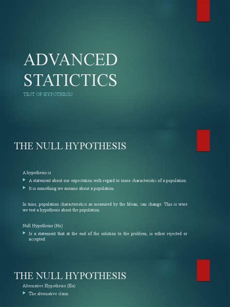 Advanced Statistics Test Of Hypothesis Download Free Pdf Statistical Hypothesis Testing