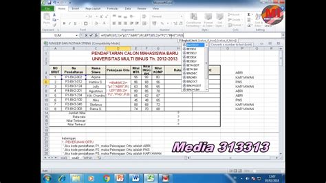 Tutorial Fungsi If Dalam Ms Excel 2018 Youtube