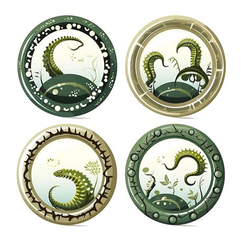 Premium Ai Image Set Of Prehistoric Adventure Design Dinosaur Fossil Shape Bone Mate Icons