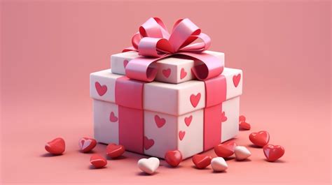 발렌타인 데이의 3d 렌더링 무료 사진