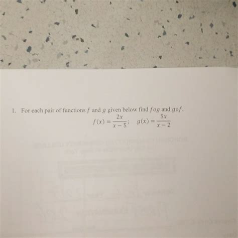 Solved For Each Pair Of Functions F And G Given Below Chegg