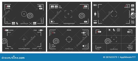 Camera Viewfinders Mobile Video And Photo App Realistic Interface With Horizontal Landscape