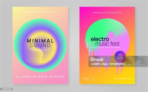 하우스 이벤트 물결 모양의 전자 축제 프리젠테이션을 위한 선형 글리치 초대장 템플릿에 대한 동적 패턴입니다 디스코와 전시 모양