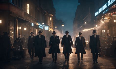 Lexica Group Of Mafia Gangster Members In Crime Market Smoky Mood
