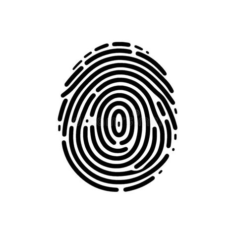 Black And White Fingerprint Icon Detailed Fingerprint Vector Graphic Stock Vector