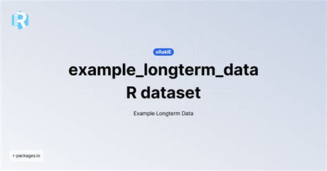 Examplelongtermdata Dataset R Packages