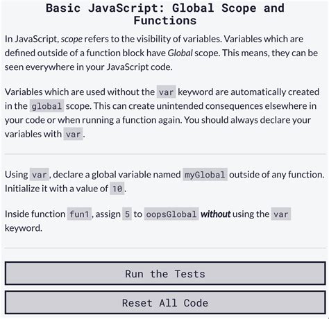 Global Scope In Js The Freecodecamp Forum