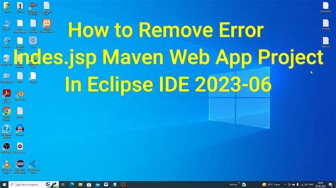 Remove Error Indexjsp In Maven Web App Project Youtube