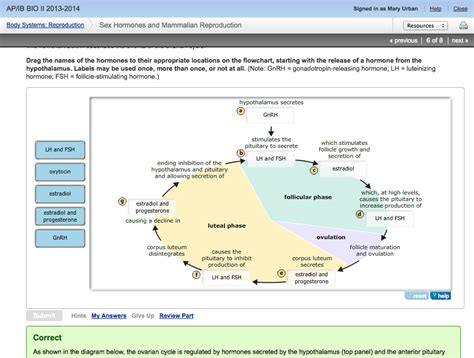 Mastering Biology Mb Reproduction Sex Hormones And Mammanlian