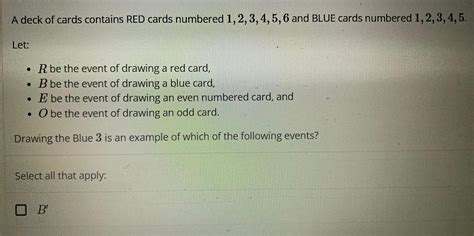 Answered A Deck Of Cards Contains Red Cards Numbered 1 2 3 4 5 6 And