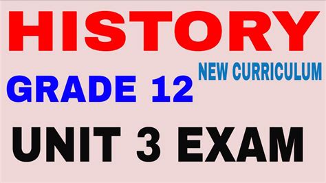 History Grade 12 Unit 3 Exam New Curriculum Youtube