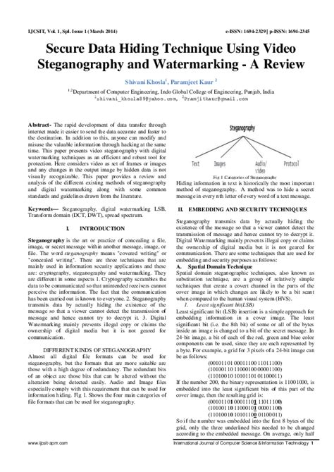 Pdf Secure Data Hiding Technique Using Video Steganography And Watermarking A Review