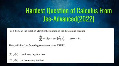 Hardest Question Of Calculus From Jee Advanced2022 Youtube