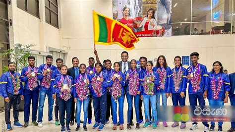 ආසියානු මළල ක්‍රීඩා තරගාවලියට සහභාගී වූ ශ්‍රී ලංකා කණ්ඩායම දිවයිනට