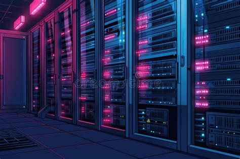Rows Of Servers In A Server Room Suitable For Technology Concepts Stock Image Image Of